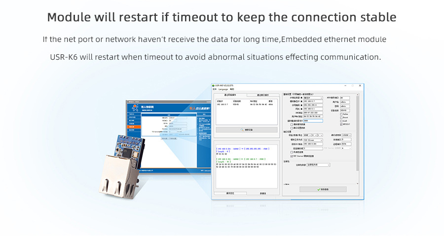 Low-Cost super port TTL UART to Ethernet Module