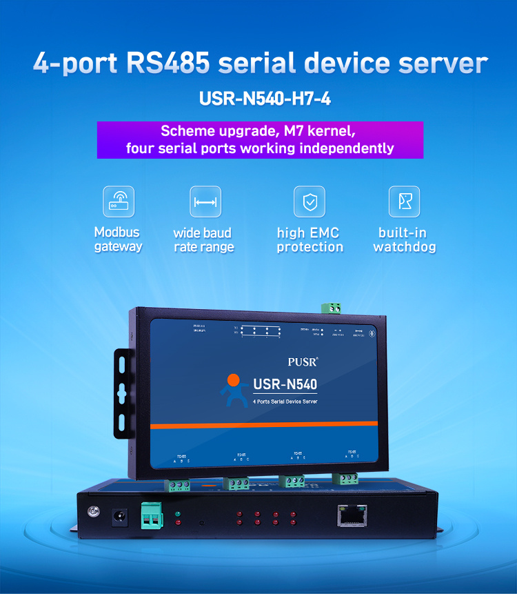 4 Serial Ports RS485 to Ethernet modbus Converter