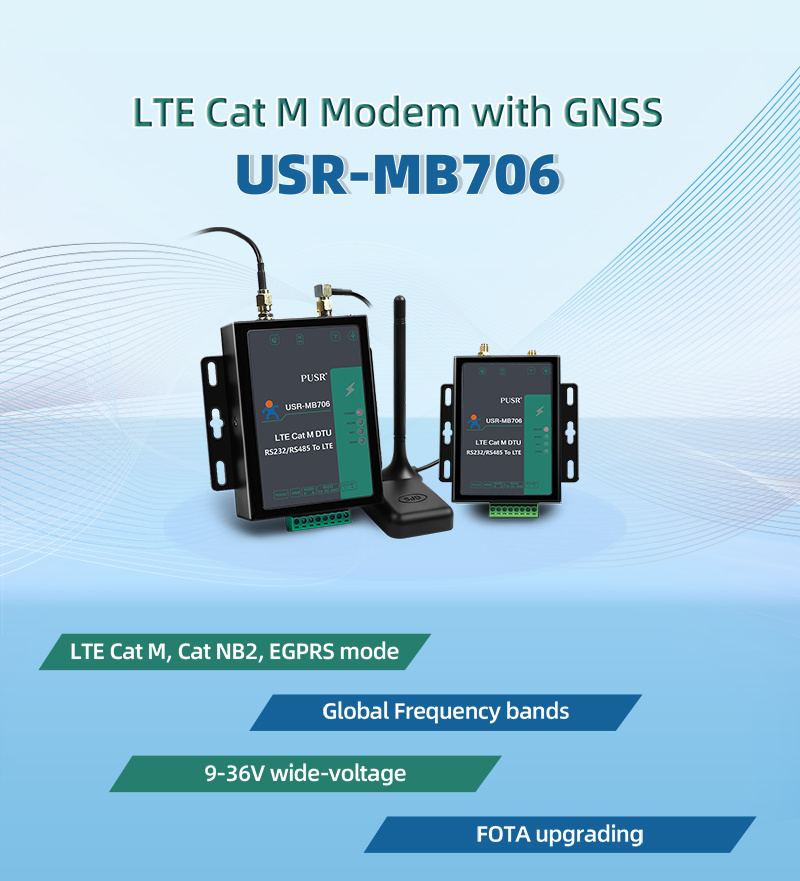 LTE Cat M Modem with GNSS|RS232/RS485 serial to cellular modem