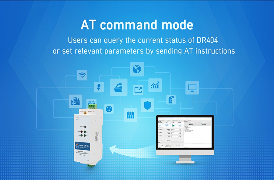 Din-Rail RS485 to WIFI and Ethernet Server Converter with Modbus RTU